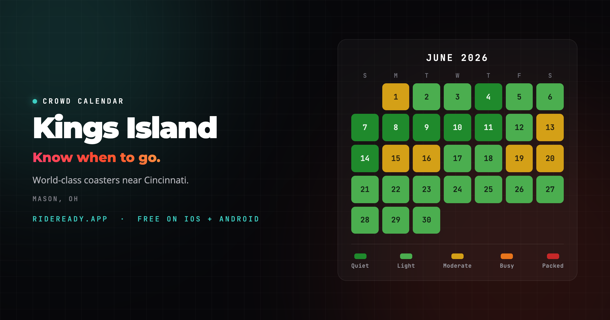 Kings Island Crowd Calendar 2026: Best Days to Visit