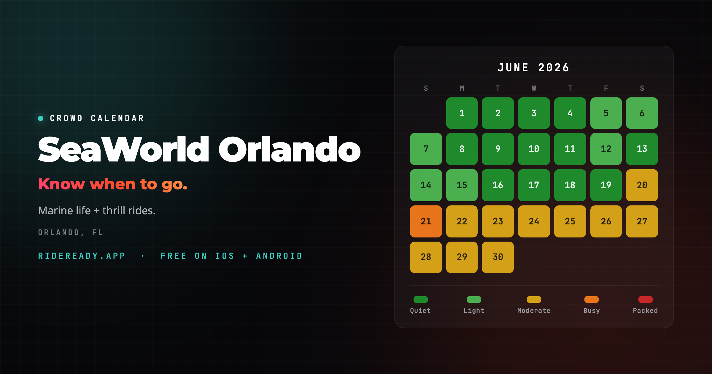 SeaWorld Orlando Crowd Calendar | Ride Ready